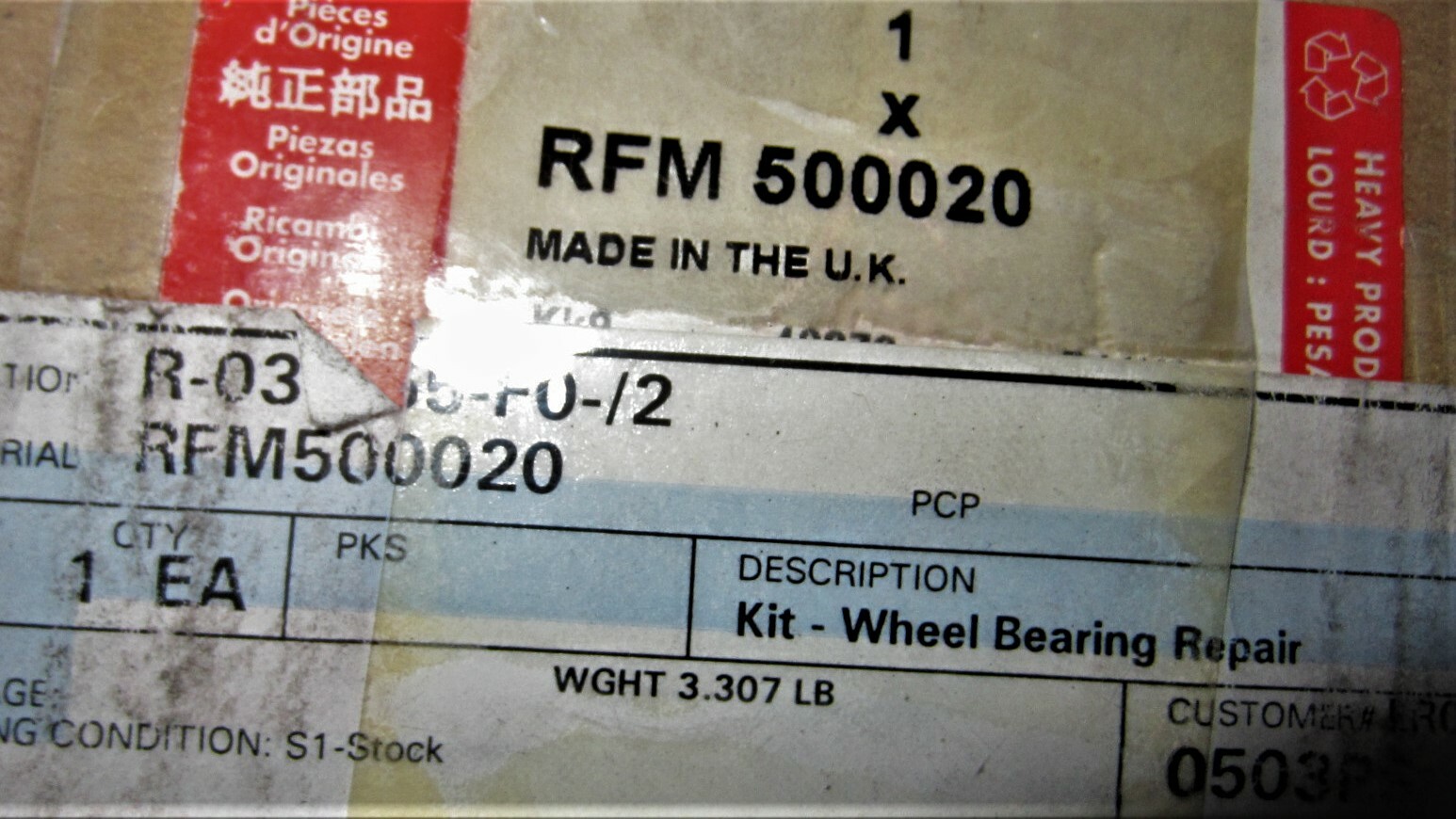 05-16 Land Rover LR4 LR3 Range Rover Sport Rear Wheel Bearing Kit OES ...