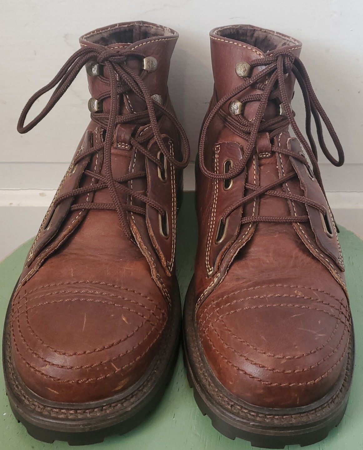 Harley Davidson ASHER Brown Leather Steel Toe Motorcy… - Gem