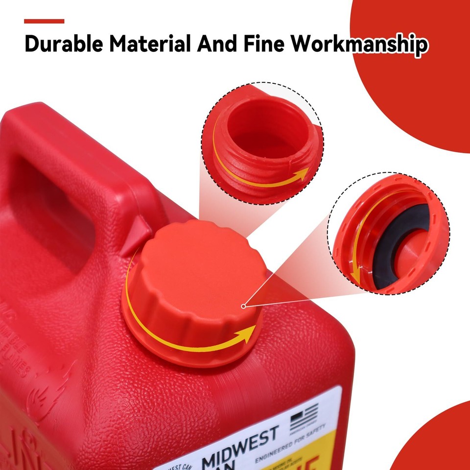 6 PCS Gas Can Cap - Perfect Lid for 5 Gallon Gas Cans, Fits Midwest ...