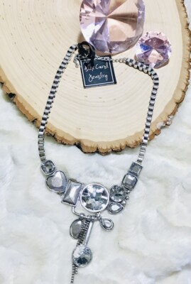 ALEX CAROL JEWELRY SILVER TONE CLEAR RHINESTONE NECKLACE NWT $32 | eBay