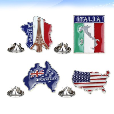 4 Pcs Creative Women Brooches USA Badge Pin Building Shaped Breastpin ...