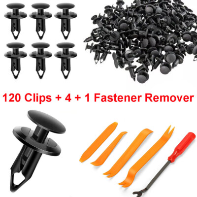 120Pcs car Body Trim Clips Snap Plastic Nylon Rivet Trim Clamps for ...