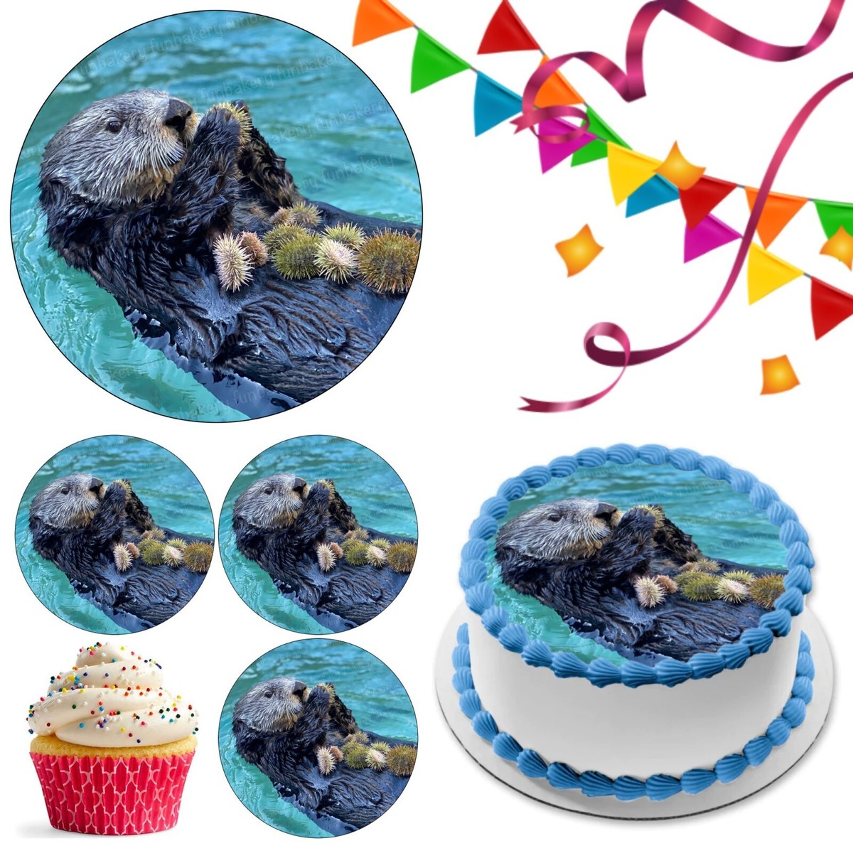 Otter Cake Ideas And Sea Otter Animal Cake Topper Party Deco Edible