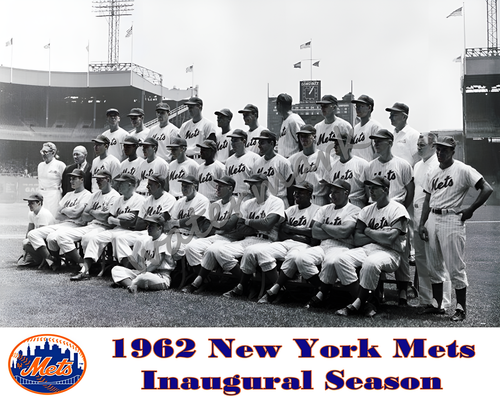 MLB 1962 New York Mets Team Picture Polo Grounds Inaugural Season 8 X ...