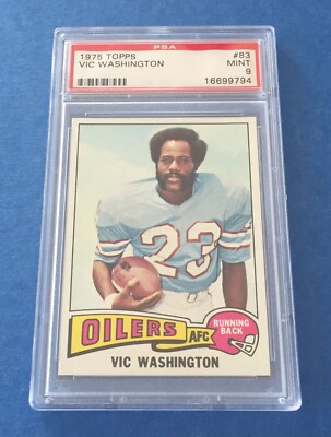 1975 Topps #83 VIC WASHINGTON Houston Oilers MINT - PSA 9 | eBay