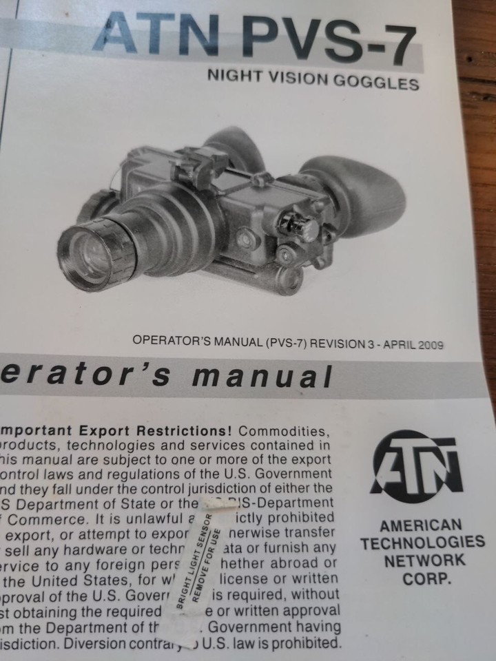 ATN PVS-7 Gen 3 Night Vision Goggles 658175256779| eBay