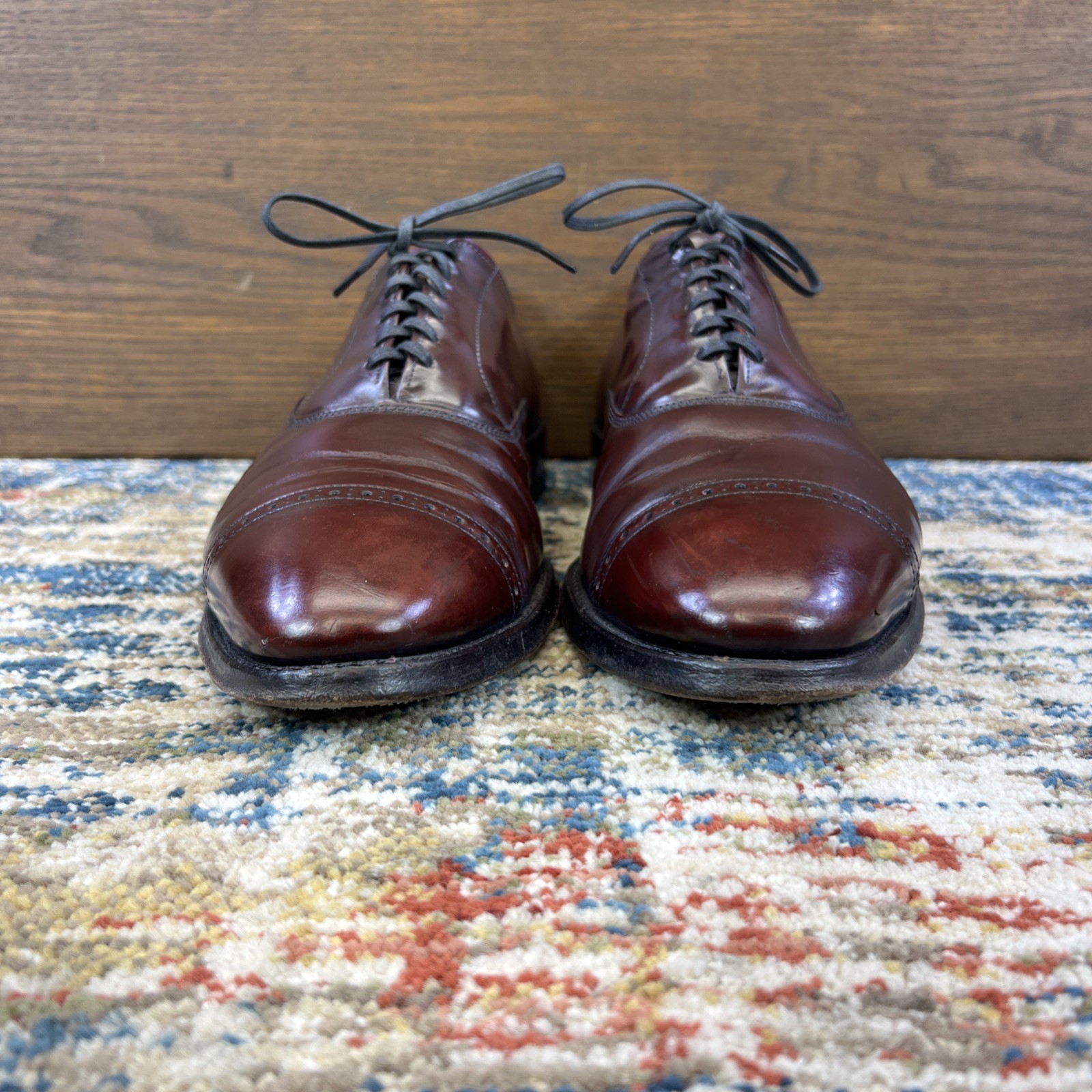 Allen Edmonds Fifth Avenue Cap Toe Oxford Mens Sz 11D Shoe Burgundy ...