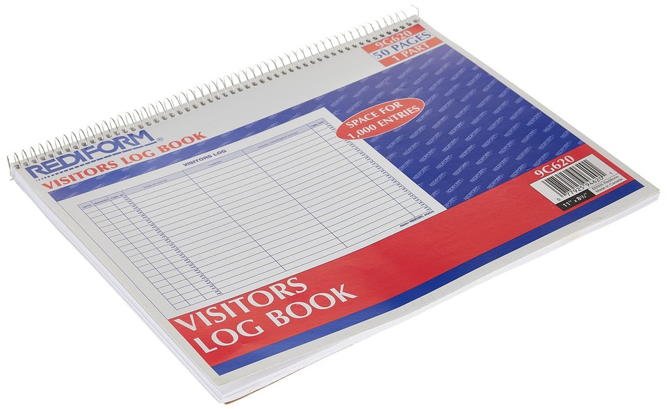 Rediform Visitors Log Book, Wire Binding, Flexible Cover, 11" x 8.5 ...