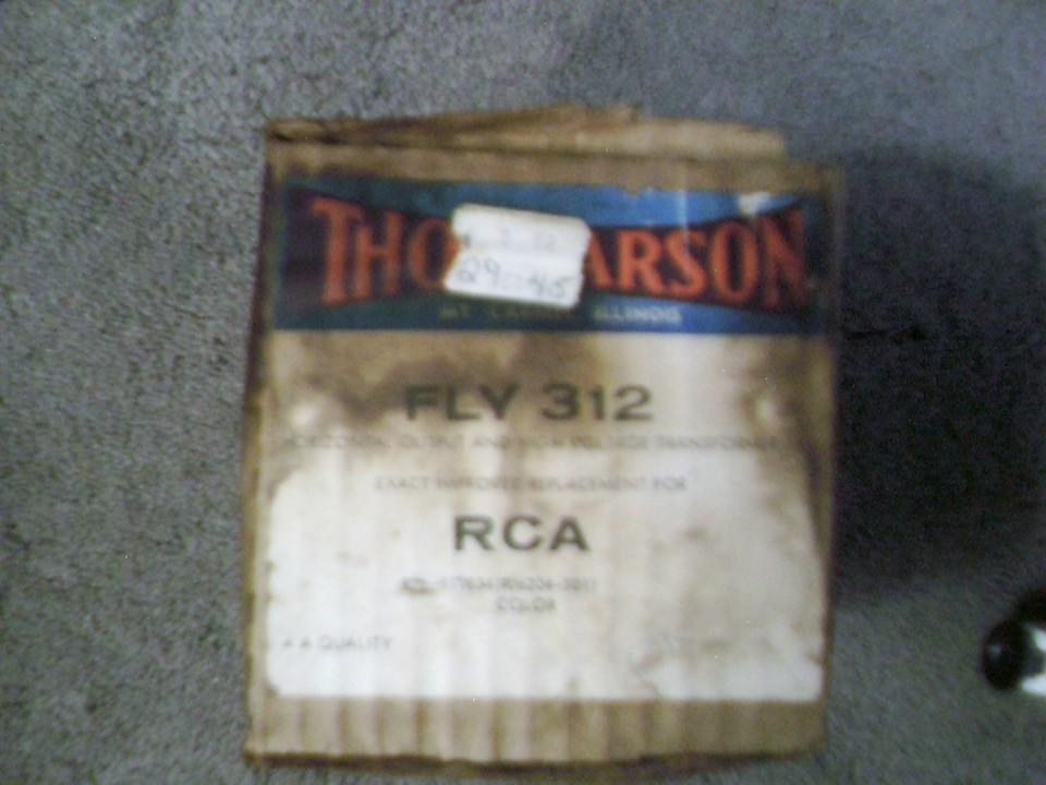 COLOR TV FLYBACK TRANSFORMER THORDARSON FLY-312, RCA 119834 (906224-501 ...