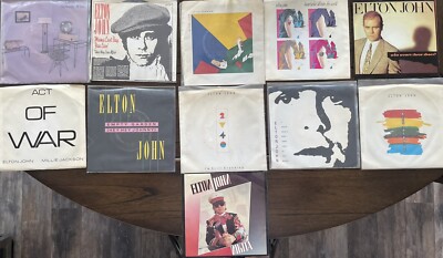 Elton John 7” 45rpm Set Of 11 Picture Sleeves. Geffen Records. Nikita ...