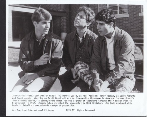 Dennis Quaid Randy Herman Scott Jacoby Our Winning Season 1978 movie ...