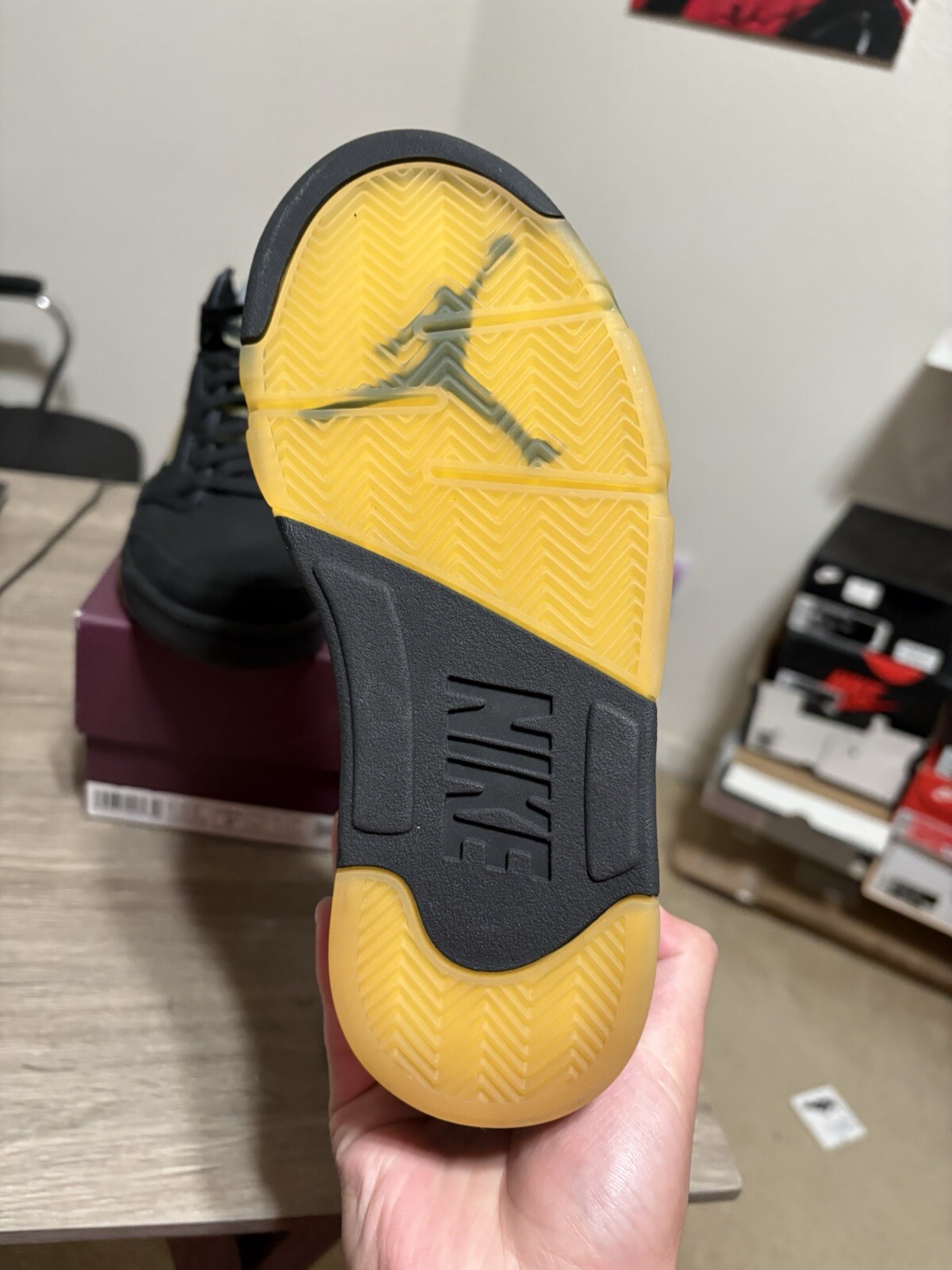 Size 3.5 - Air Jordan 5 Retro x A Ma Maniere Mid Dusk Black | eBay