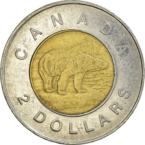 Canadian Coin Canada 2 Dollars | Queen Elizabeth II | Polar Bear | 1996 ...