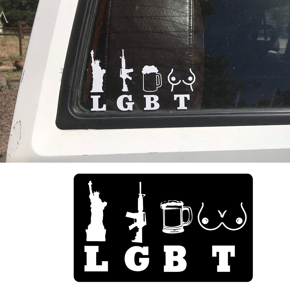 1PCS LGBT Liberty Guns Beer Tits AR Rifle NRA Funny Vinyl Bumper ...