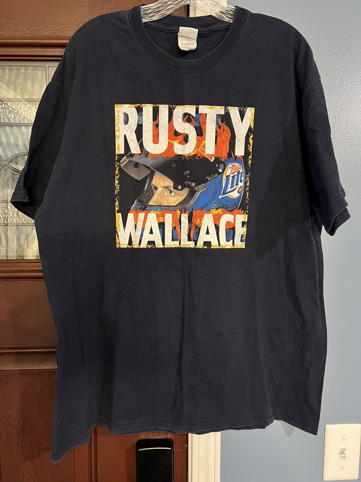 Rusty Wallace Miller Lite "Ready 2 Race" Blue T-Shirt Short Sleeve ...