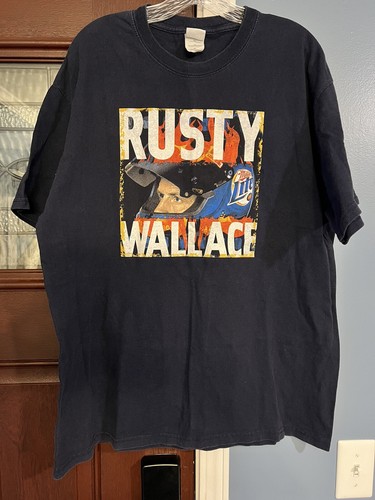 Rusty Wallace Miller Lite "Ready 2 Race" Blue T-Shirt Short Sleeve ...