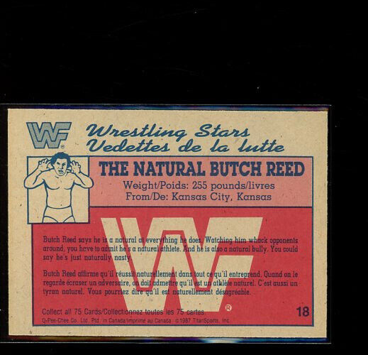 1987 O-Pee-Chee WWF Butch Reed #18 | eBay
