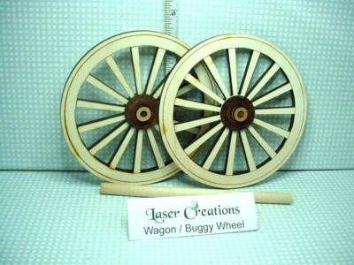 Miniature Wooden Wagon/Buggy Wheels (pr) Laser Creations 1/12 Sc ...
