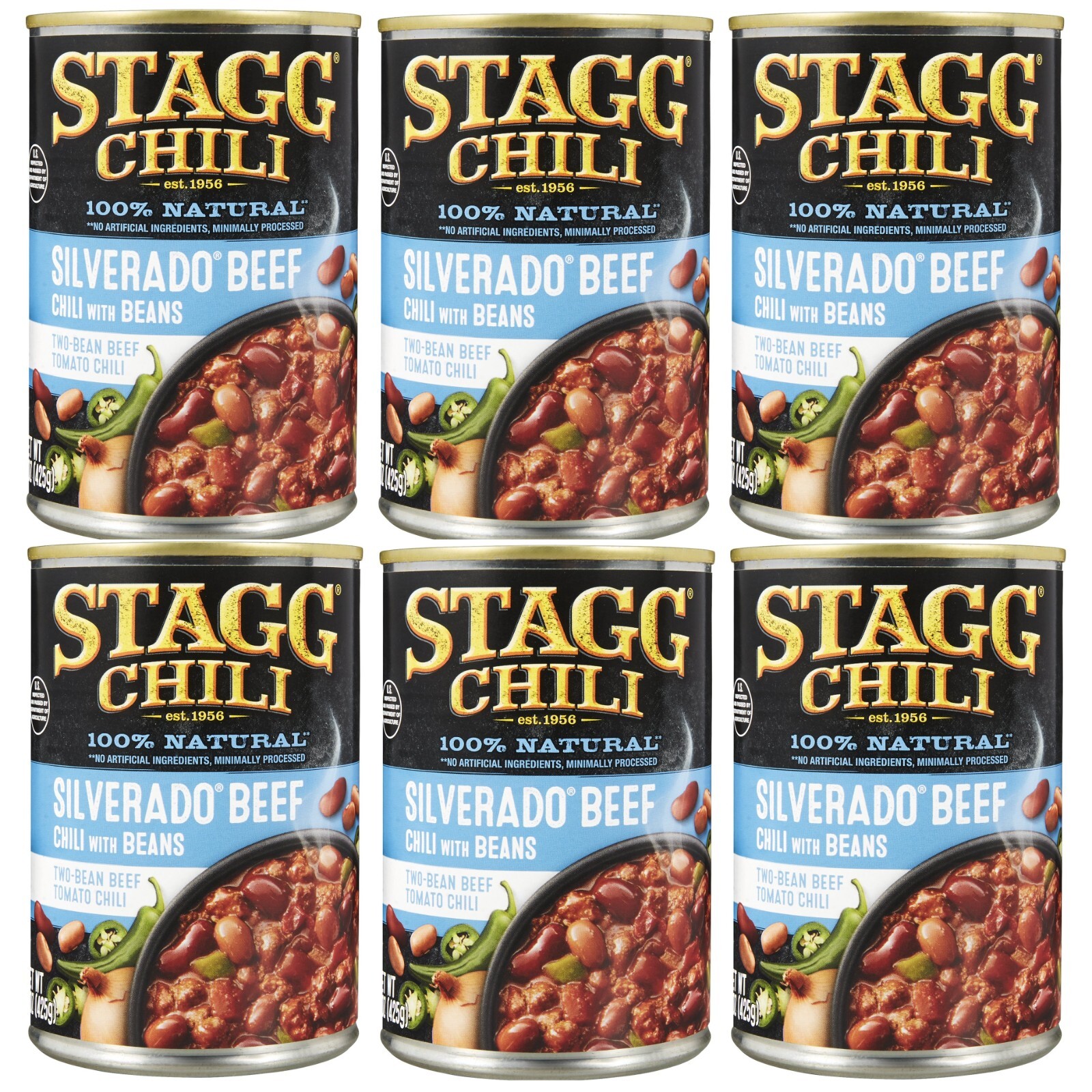 Stagg Chili Con Carne SILVERADO Beef W 2-Bean Tomato (6 Cans) | eBay