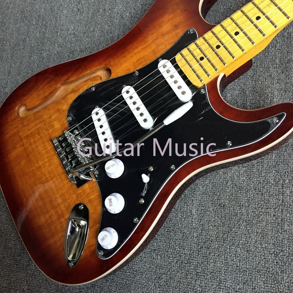 Spalted Maple Top ST Eleectric Guitar Tremolo Bridge Maple Fretboard ...