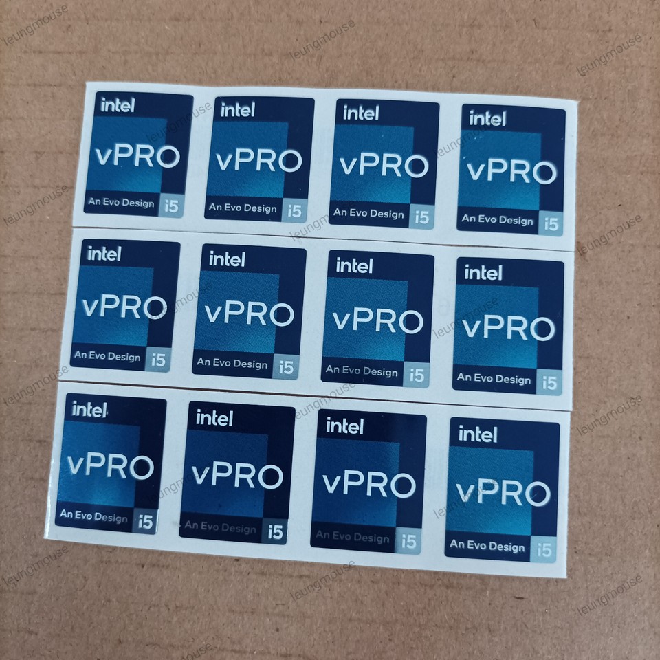 intel CORE i5 vPRO An Evo Design STICKER 18MM X 23MM ( 12 PCS per lot ...