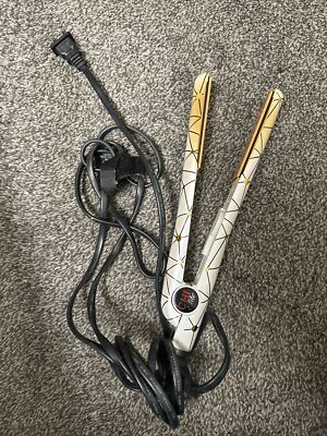 Chi Elite Ceramic 1 inch Flat Iron Hair Straightener Gold Silver Stripe ...