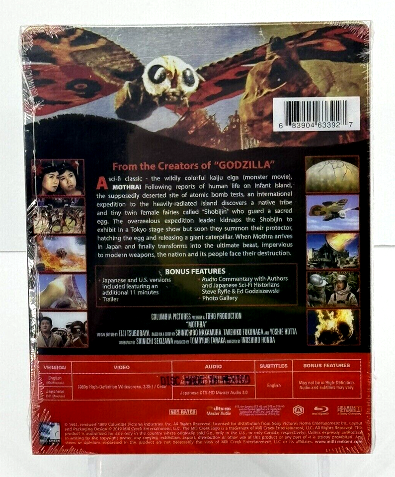 MOTHRA Blu-ray Steelbook (Japanese/American Versions) **NEW/SEALED** w ...