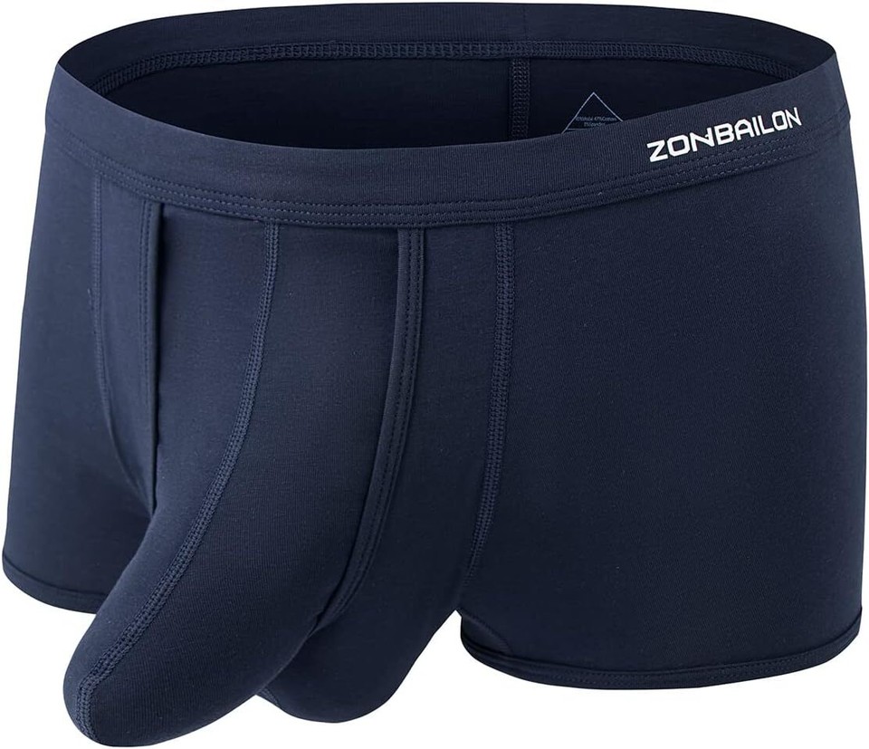 Zonbailon Mens Dual Pouch Underwear Short Leg Boxer Briefs Separated ...