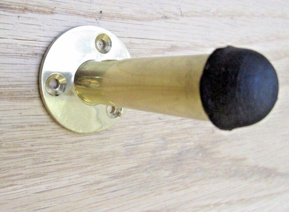 SOLID BRASS DOOR STOP STOPPERS SKIRTING BOARD FLOOR MOUNTED | eBay UK