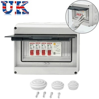3 Way Garage Shed Camper Van Caravan Consumer Unit Fuse Box with RCD ...