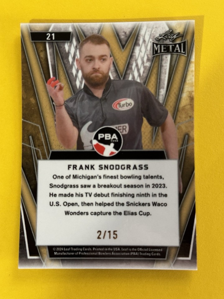 2024 Leaf Tradeing Card Pba Bowling #21 Frank Snodgrass Red /15 NrMT | eBay