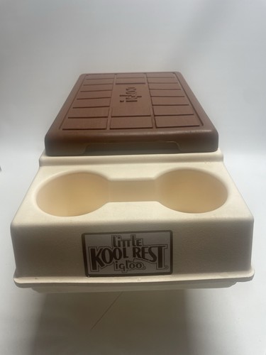 Vintage Igloo Little Kool Rest Car Console Cooler Brown Cup Holder Ice ...