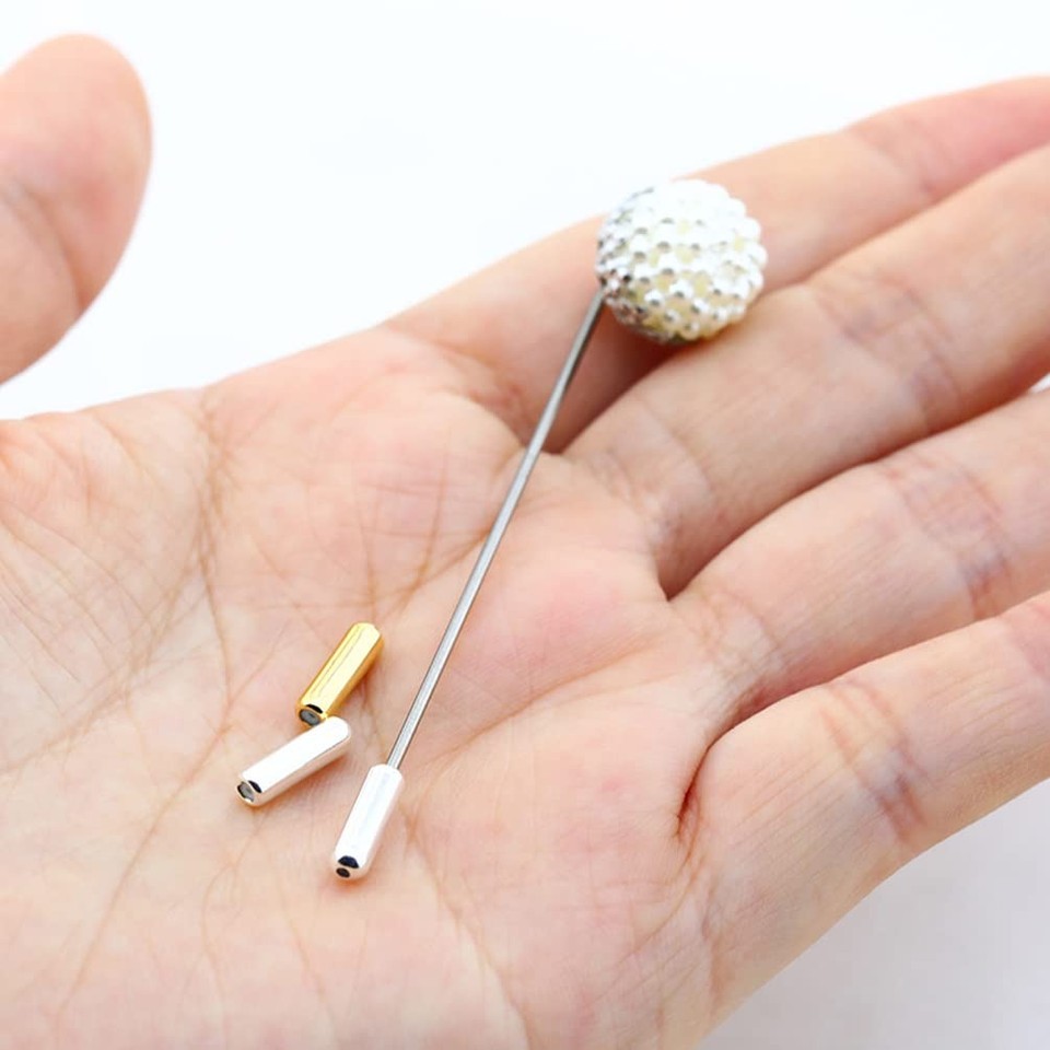 50 Pcs Metal Brooch Pin Stick Backing Lapel Pin End Cap Rubber Stopper ...