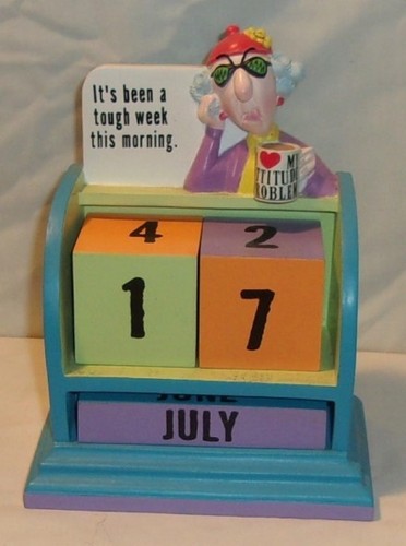 HALLMARK MAXINE PERPETUAL BLOCK DESK CALENDAR "BEEN A TOUGH WEEK THIS ...