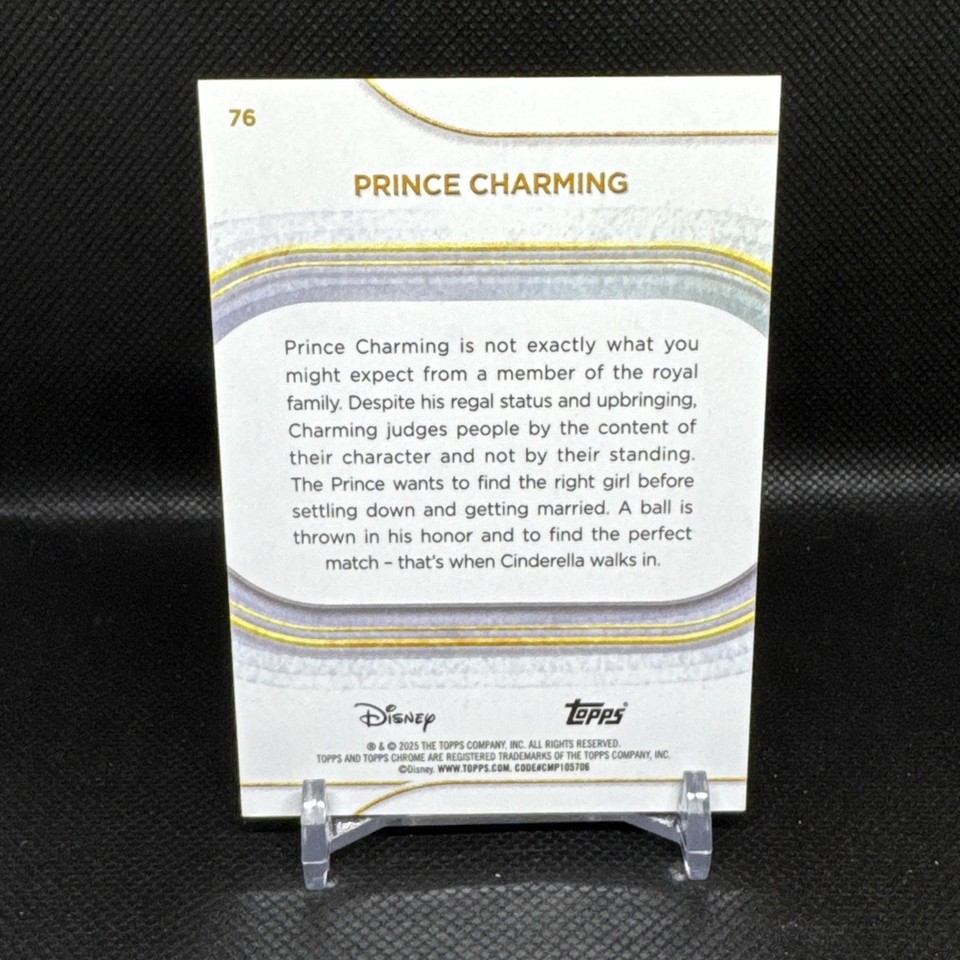 PRINCE CHARMING 2025 Topps Chrome Disney Red Wave Refractor 3/5 ...