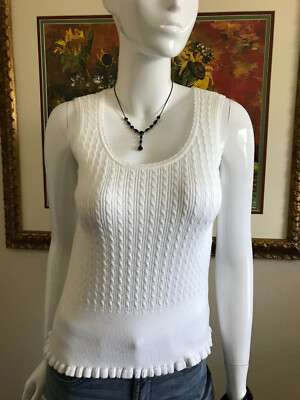 Jeanne Pierre Women's White Sleeveless Knit Top Size M Never Worn! | eBay