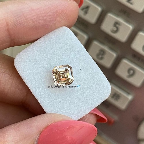 AAA+ 2 Ct fancy Brown Color Diamond Ascher cut loose Grade VVS1 ...