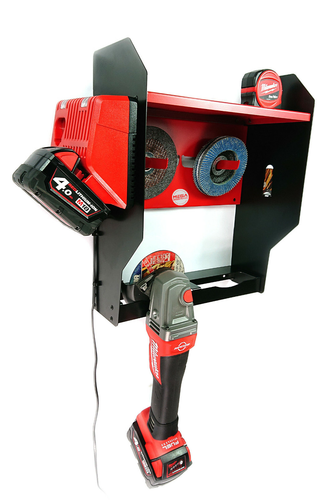 Angle Grinder Storage Charging Station Unit Workshop Garage Shed Wall ...