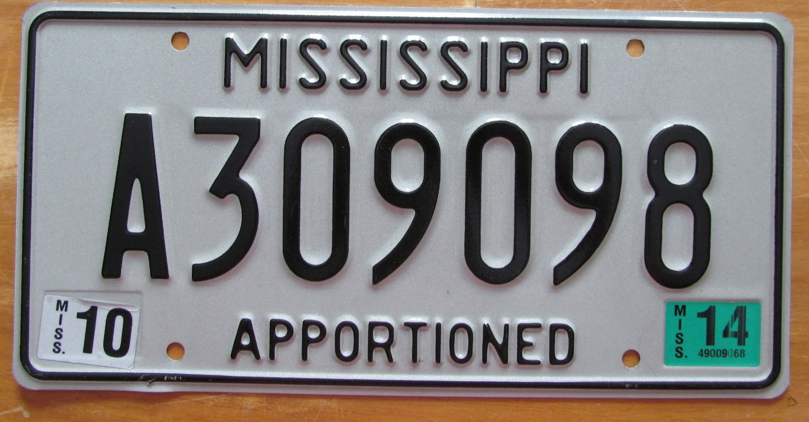 Mississippi 2014 APPORTIONED License Plate HIGH QUALITY # A309098 | eBay