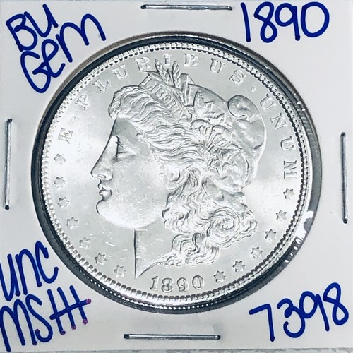 1890 BU UNCIRCULATED MORGAN SILVER DOLLAR AUTHENTIC U.S. MINT FREE ...