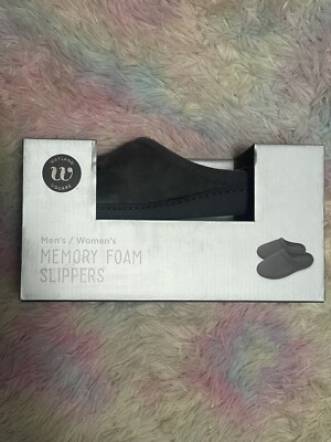Wayland Square Memory Foam Slippers Ultra-Soft Unisex (Gray)(S Size ...
