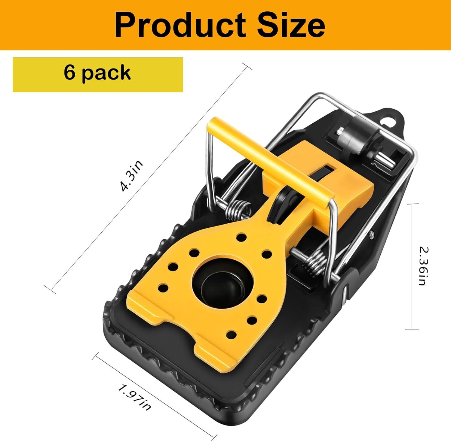 6 Pack Heavy Duty Mouse Traps Rat Mice Killers Snap Trap Power Rodent ...
