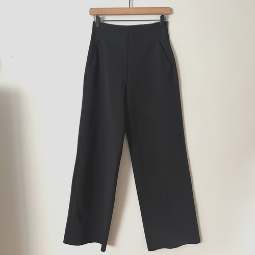 M2057 By Maria Pinto High Rise Wide Leg Black Trouser Pants Women's ...