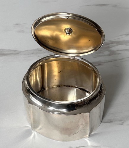 Antique German 800 Silver Tea Caddy Box Sugar Bowl Gold Wash Interior 289g Rare | eBay