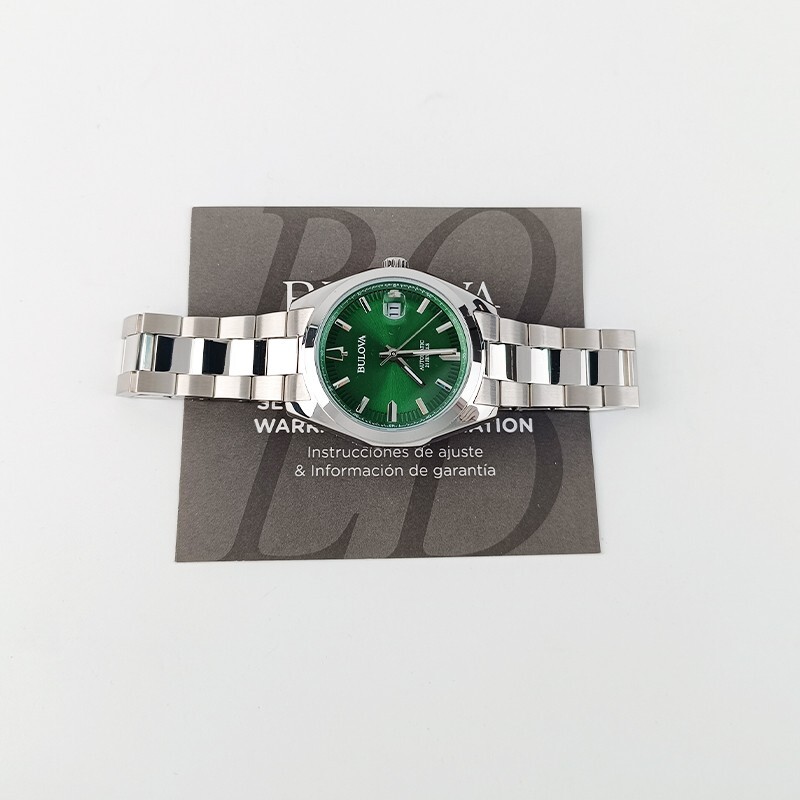 Bulova Surveyor Automatic Green Dial Men's 39MM Stainless Steel 96B429 ...