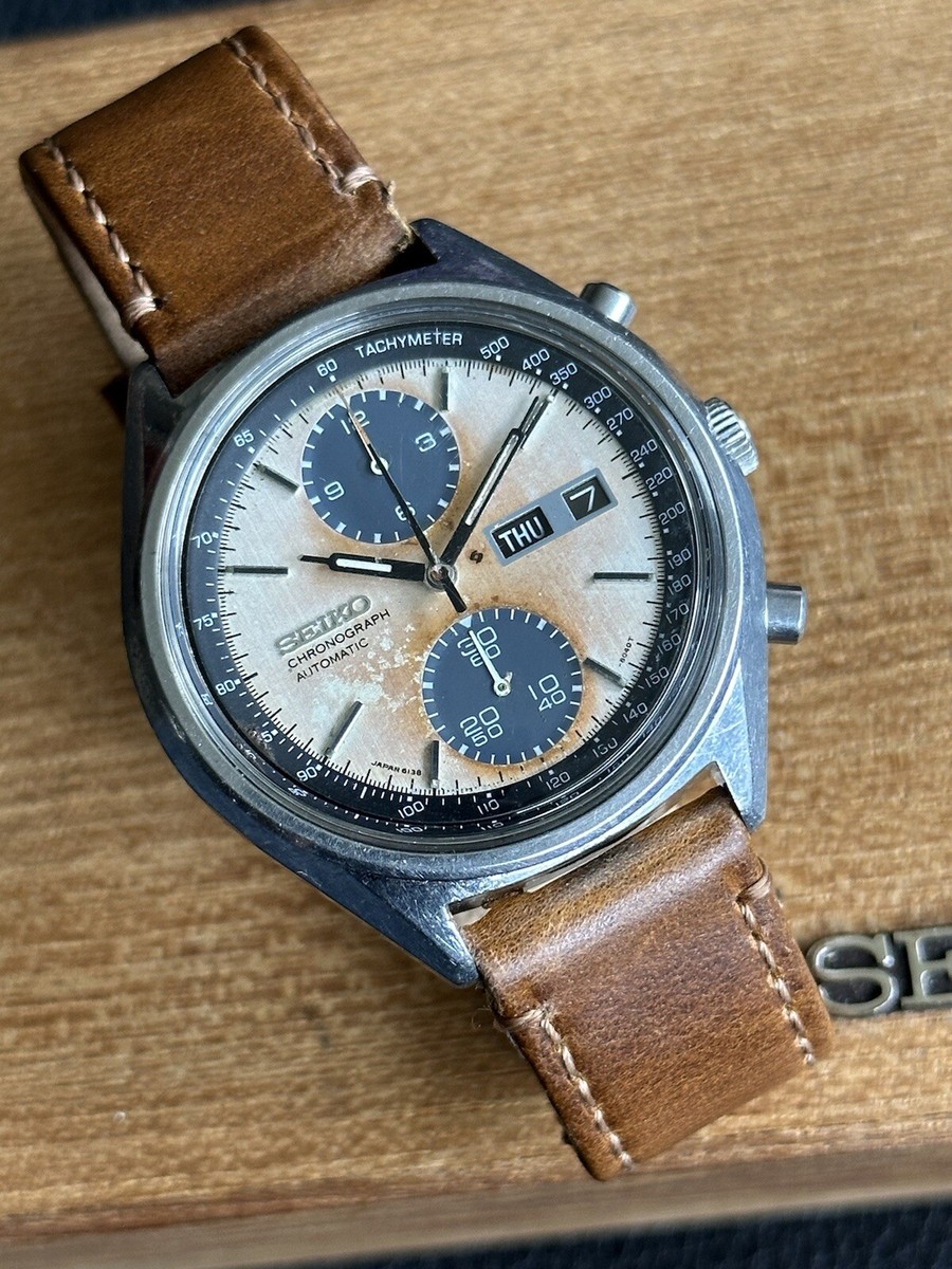 Seiko Panda 6138 8020 Patina Tripical Vintage Mens Original Seiko Panda 6138 8020 Patina Tripical Vintage Mens Original