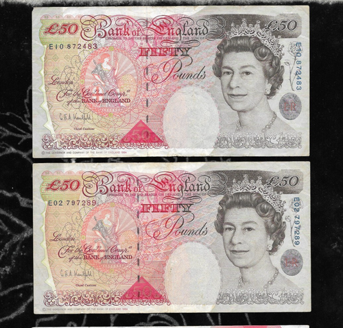 Pair Banknotes # £ 50 # Bank of England # GRAHAM KENTFIELD # Rarest ...