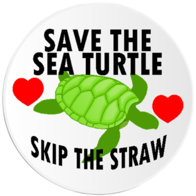 Save The Sea Turtle Skip The Straw - 25 Pack Circle Stickers 3 Inch | eBay