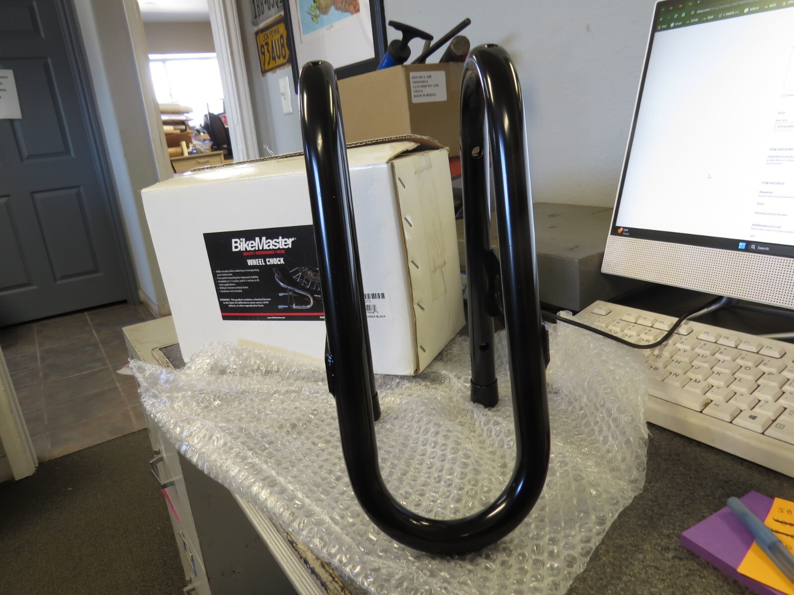 NOS BikeMaster 3.5" Black Motorcycle Wheel Chock 152272 | eBay