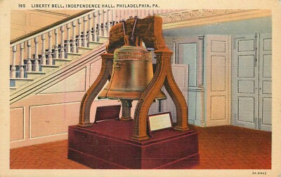 Postcard Philadelphia Liberty Bell Inside Independence Hall Linen ...